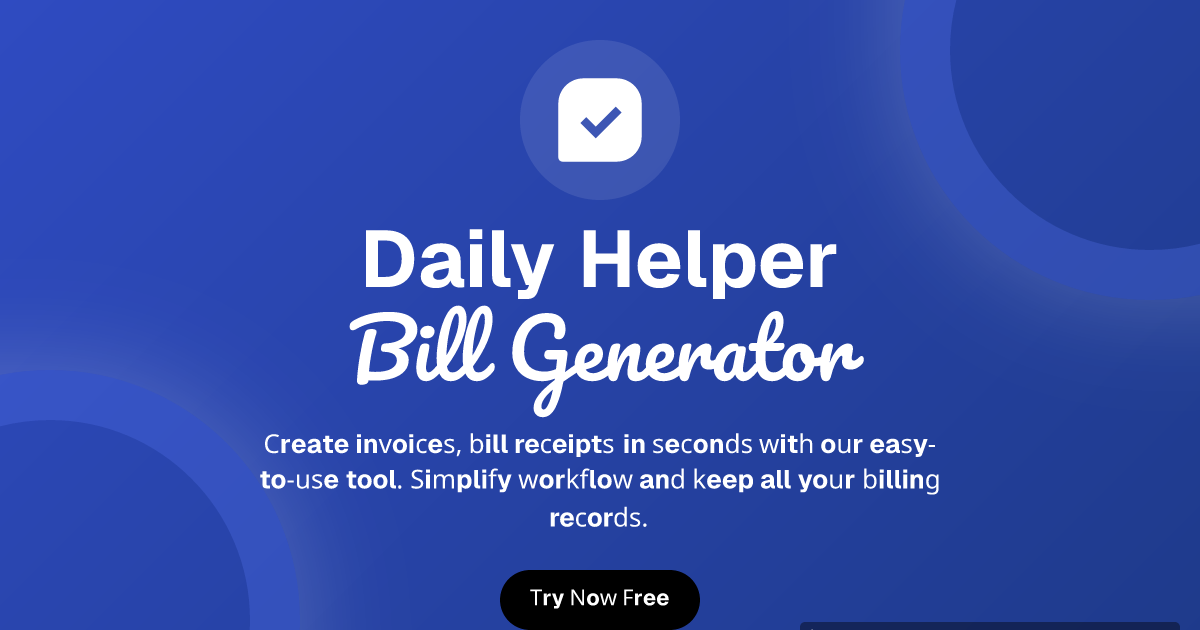 Daily Helper Bill Generator – Wages & Payments