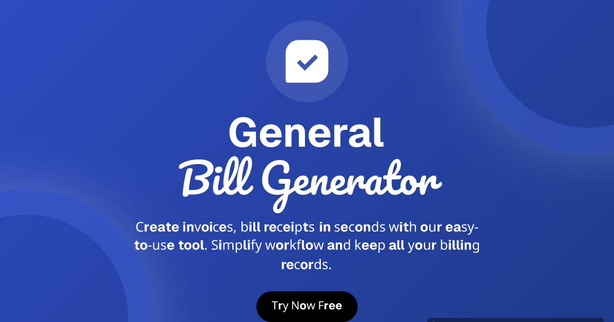 General Bill Generator – Versatile Billing